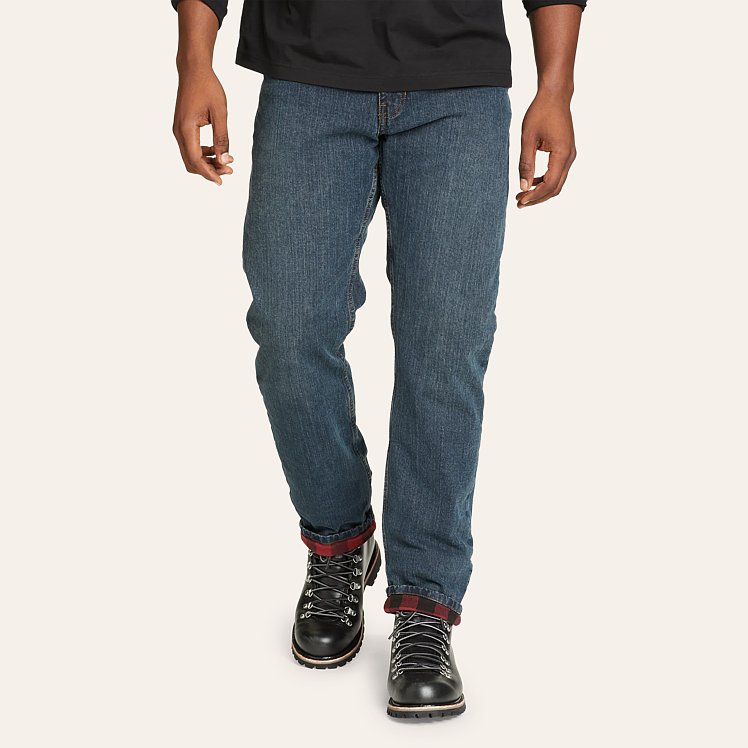 Men s H2low Flex Flannel lined Jeans Eddie Bauer