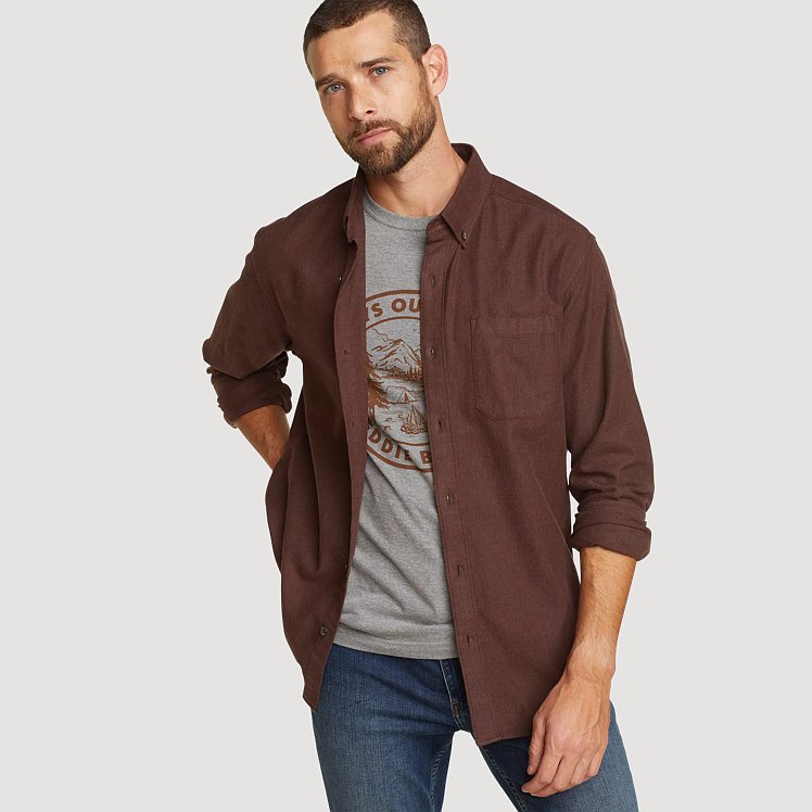 Men's Eddie's Favorite Flannel Classic Fit Shirt - Solid | Eddie Bauer